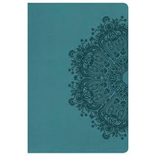 KJV Large Print Personal Size Reference Bible Teal LeatherTouch